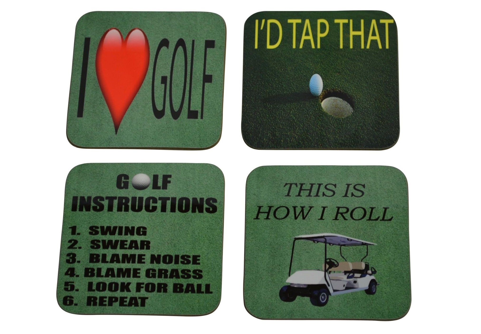 Wood Golf Coasters - The Aggressive Fade
