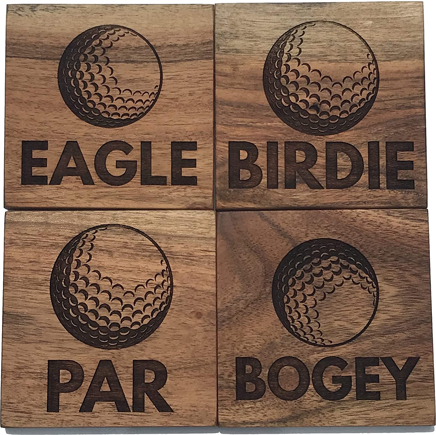 Wood Golf Coasters - The Aggressive Fade