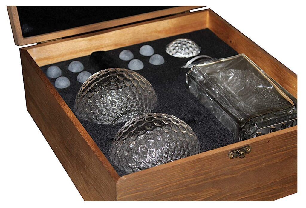Golf Ball Glass and Decanter Set - The Aggressive Fade