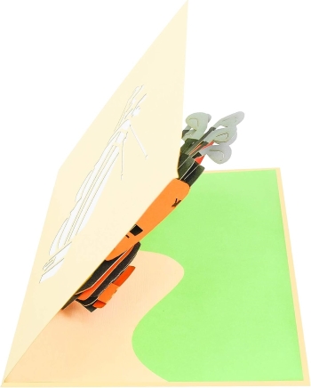 3D Golf Clubs Pop Up Card - The Aggressive Fade